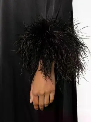 Sleeper Suzi Feather-cuffs Maxi Dress