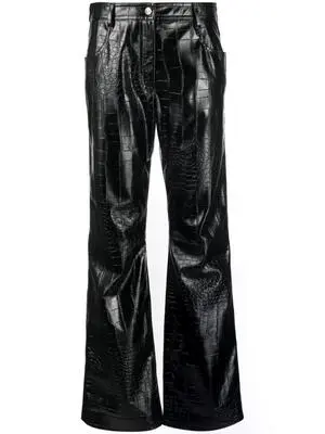MSGM Embossed Crocodile Effect Straight-leg Trousers