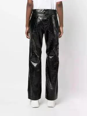 MSGM Embossed Crocodile Effect Straight-leg Trousers