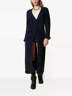TWINSET Checked Jacquard Maxi Cardigan