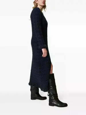 TWINSET Checked Jacquard Maxi Cardigan
