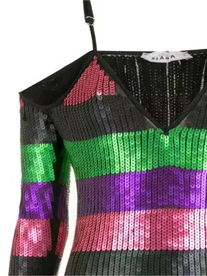 AMIR SLAMA Sequin Cut-out One-piece Swimsuit