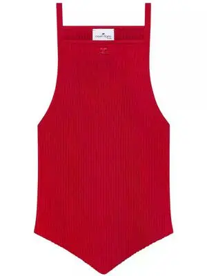 COURREGES Ribbed-knit Tank Top - Red