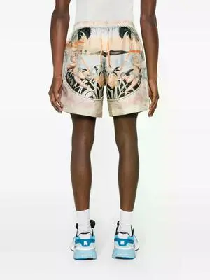 Amiri Silk Satin Shorts - Neutrals