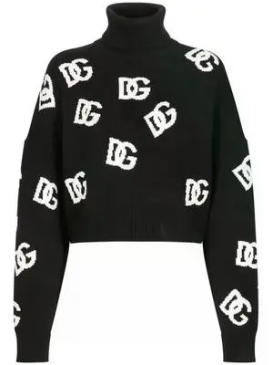Dolce & Gabbana Intarsia-knit Virgin Wool Jumper - Black
