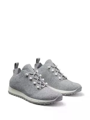 JIMMY CHOO Veles Trainers With Faux-pearl Embellishments