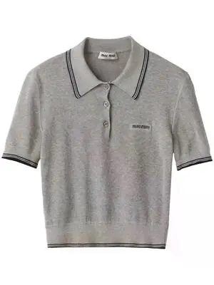 Miu Miu Stripe-detail Polo Top