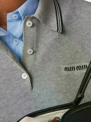 Miu Miu Stripe-detail Polo Top