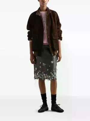 Prada Embroidered Midi Skirt