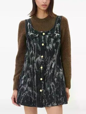 GANNI Brushed-finish Mini Dress