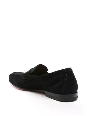 Santoni Suede Loafers - Black