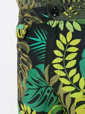 AMIR SLAMA Leaf Print High-waisted Shorts