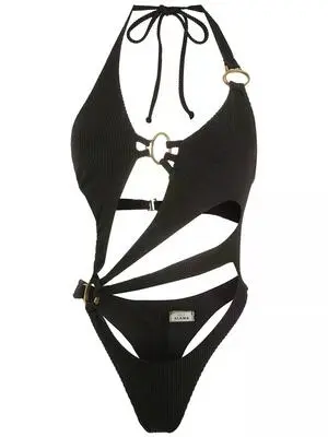 AMIR SLAMA Cut-out Halterneck Swimsuit - Black