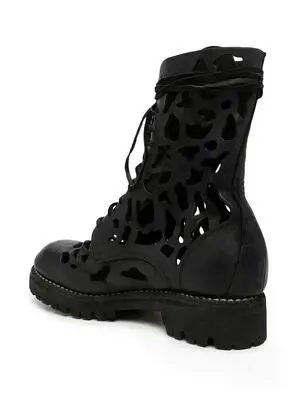 Guidi Cut-out Lace-up Leather Boots