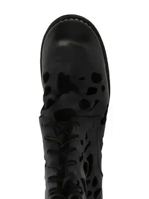Guidi Cut-out Lace-up Leather Boots