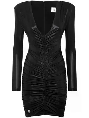 Philipp Plein Padded-shoulder Lamé Minidress