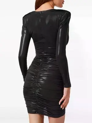 Philipp Plein Padded-shoulder Lamé Minidress