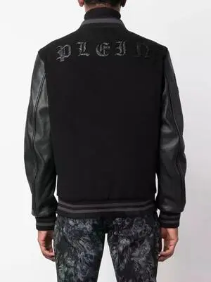Philipp Plein Gothic Plein Logo-appliqué Varsity Jacket