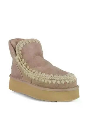 Mou 50mm Whipstitch-trim Boots - Neutrals
