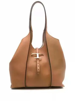 TOD'S T-logo Tote Bag - Brown