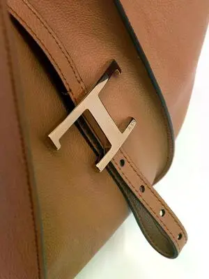 TOD'S T-logo Tote Bag - Brown