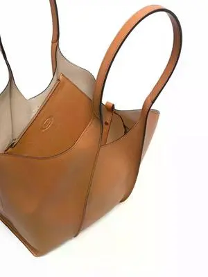 TOD'S T-logo Tote Bag - Brown