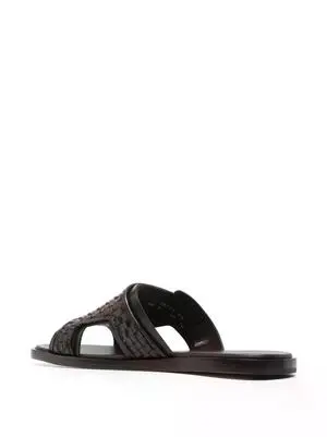 Santoni Flat Leather Sandals