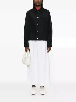 AMI Paris Logo-lettering Shirt Jacket - Black