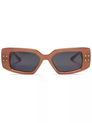 Valentino Garavani Rockstud-embellished Sunglasses - Brown