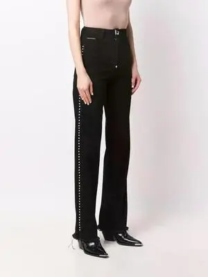 Philipp Plein Crystal-embellished Wide Leg Jeans