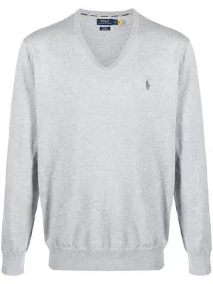 Polo Ralph Lauren Embroidered-pony Knit Jumper - Grey