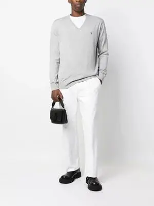 Polo Ralph Lauren Embroidered-pony Knit Jumper - Grey