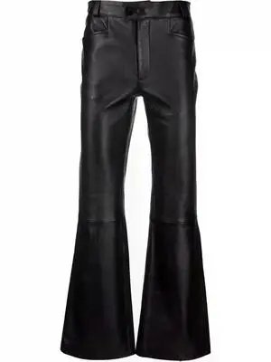 ERNEST W. BAKER Leather Flare-leg Trousers
