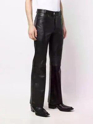 ERNEST W. BAKER Leather Flare-leg Trousers