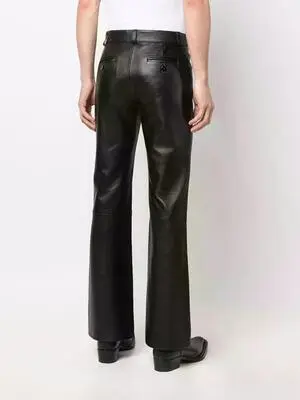 ERNEST W. BAKER Leather Flare-leg Trousers