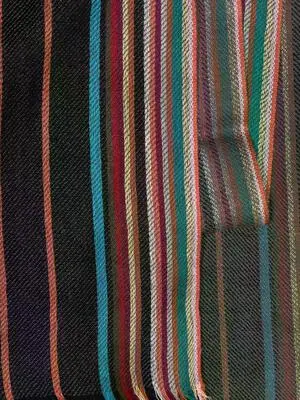 Paul Smith Wool-silk Signature Stripe Scarf - Black