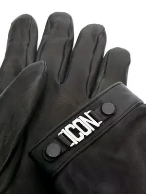 Dsquared2 Logo-plaque Leather Gloves
