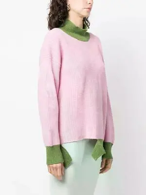 Marni Asymmetric Raw-edge Ribbed Jumper