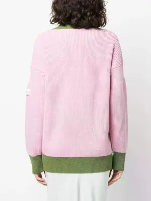 Marni Asymmetric Raw-edge Ribbed Jumper