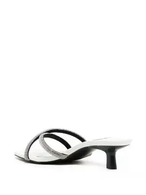 Senso Embellished Crossover Strap Kitten Heel Sandals - White