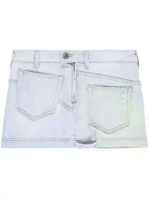 Attico Abra Denim Mini Skirt - Blue