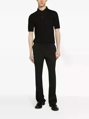 Dolce & Gabbana Monogram-jacquard Silk Polo Shirt
