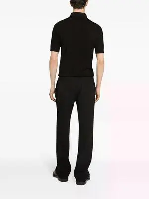 Dolce & Gabbana Monogram-jacquard Silk Polo Shirt