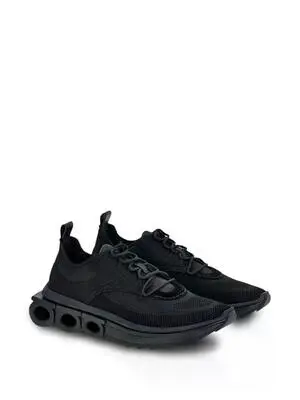 FERRAGAMO Gancini-sole Knit Sneakers - Black