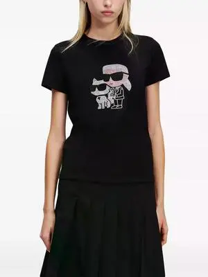 Karl Lagerfeld Ikon Choupette Rhinestone T-shirt