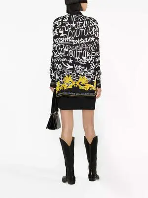 Versace Logo Couture Print Blouse