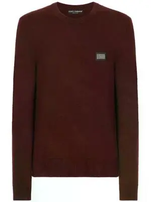 Dolce & Gabbana Logo-plaque Wool Jumper - Red