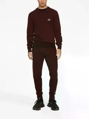 Dolce & Gabbana Logo-plaque Wool Jumper - Red