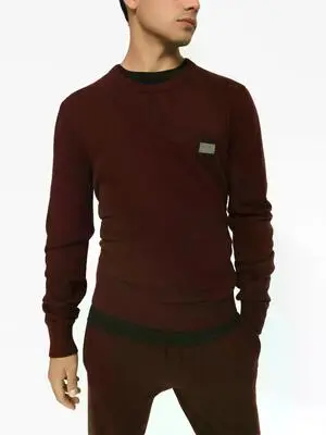 Dolce & Gabbana Logo-plaque Wool Jumper - Red