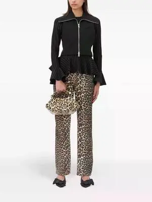 GANNI Leopard-print Trousers
